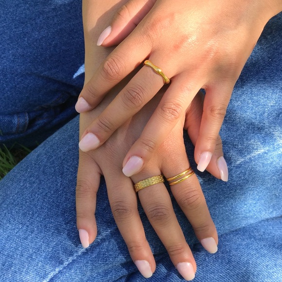 1 Oak | Jewelry | Dainty Delicate Boho Cute Gold Ring Set For Her ...